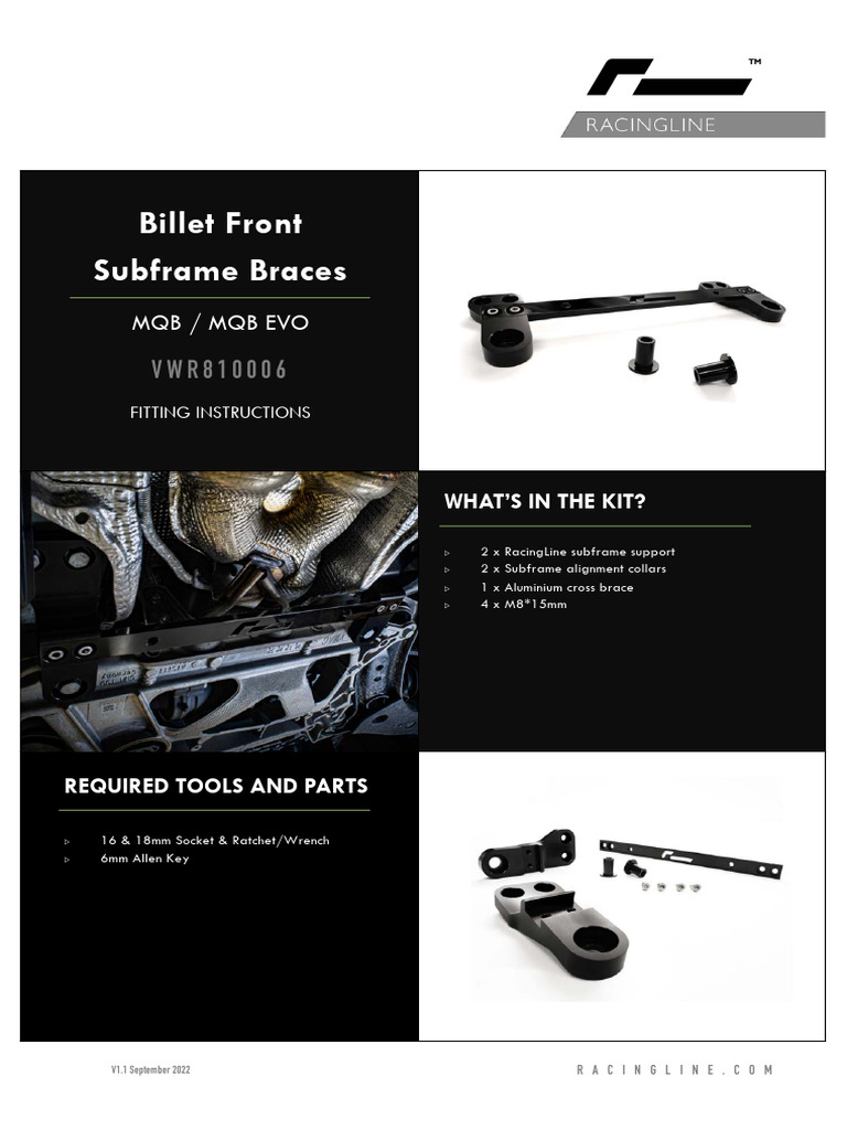 Front Subframe Brace Fitting Guide | PDF | Home & Garden | Technology ...