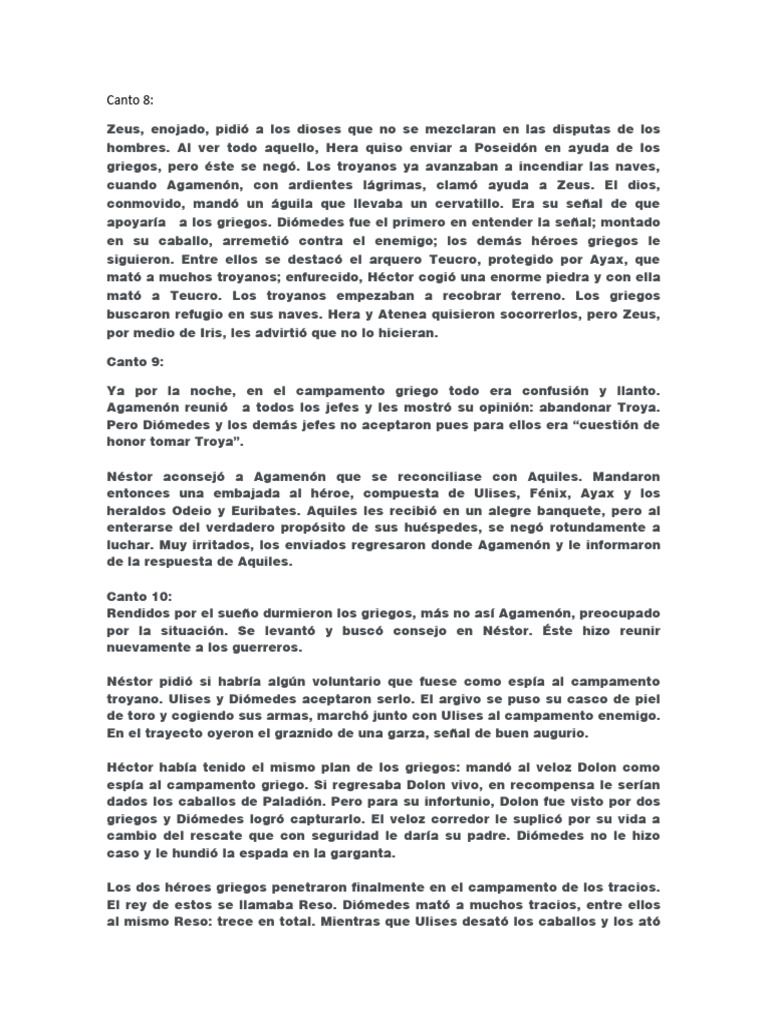 Cantos La Iliada | Descargar gratis PDF | Héctor | Aquiles