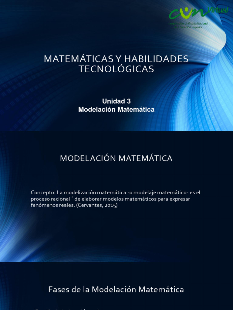 Semana 3 Matematicas y Habilidades Tecnológicas modelacion matematica ...