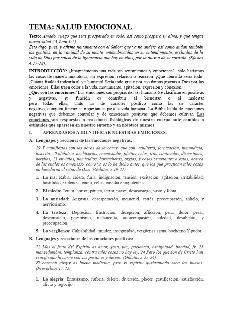 Salud Emocional | PDF | Las emociones | Trastorno depresivo mayor