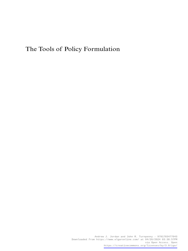 The Tools of Policy Formulation | PDF | Policy | Policy Analysis