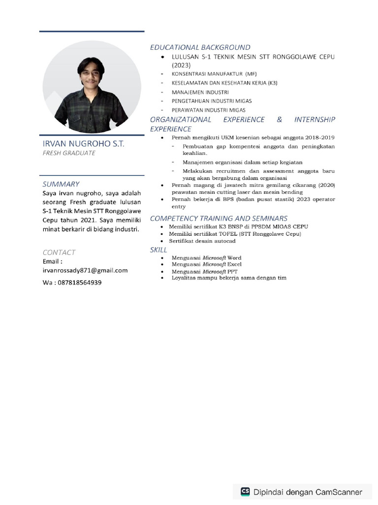 CV Irvan Nugroho | PDF