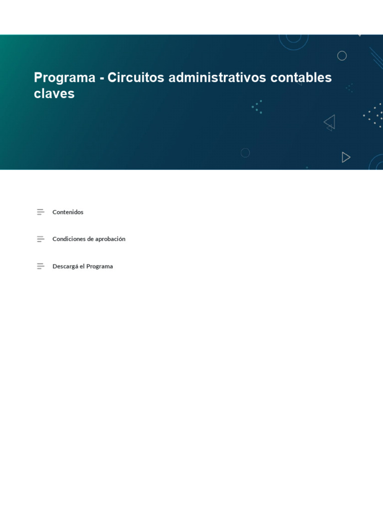 Programa - Circuitos Administrativos Contables Claves | PDF | Dinero | Business
