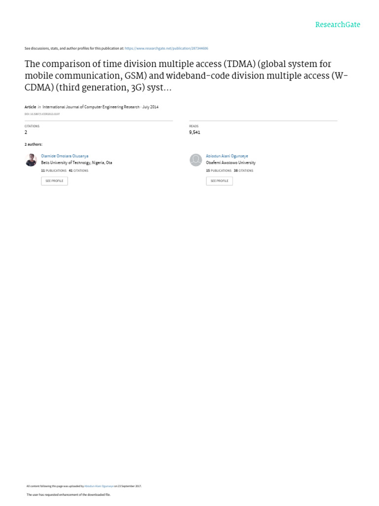 The_comparison_of_time_division_multiple_access_TD | PDF | Modulation | Channel Access Method