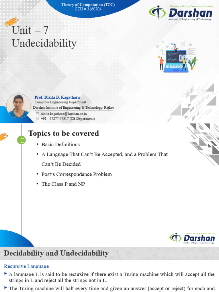 Understanding Undecidability in TOC | PDF | Time Complexity ...