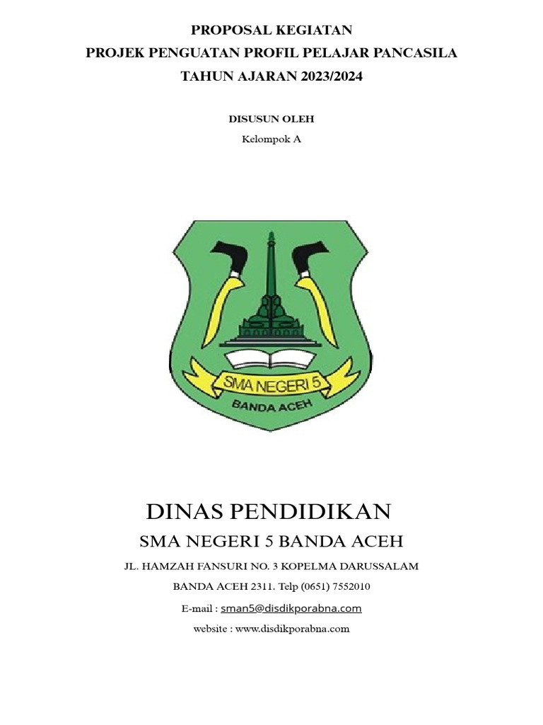 Proposal Kegiatan Seni Ranup SMA 5 Aceh | PDF
