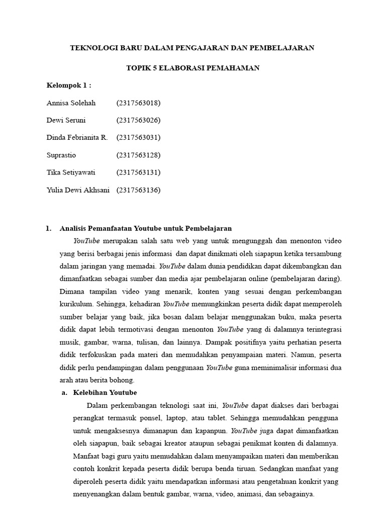 Suprastio - Topik 5 - Elaborasi Pemahaman | PDF | Ilmu Sosial