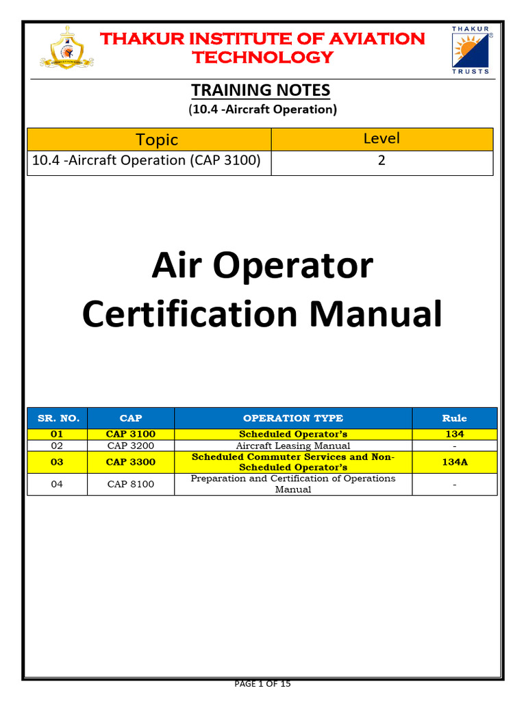 Air Operator Certification Manual: Topic | Download Free PDF ...