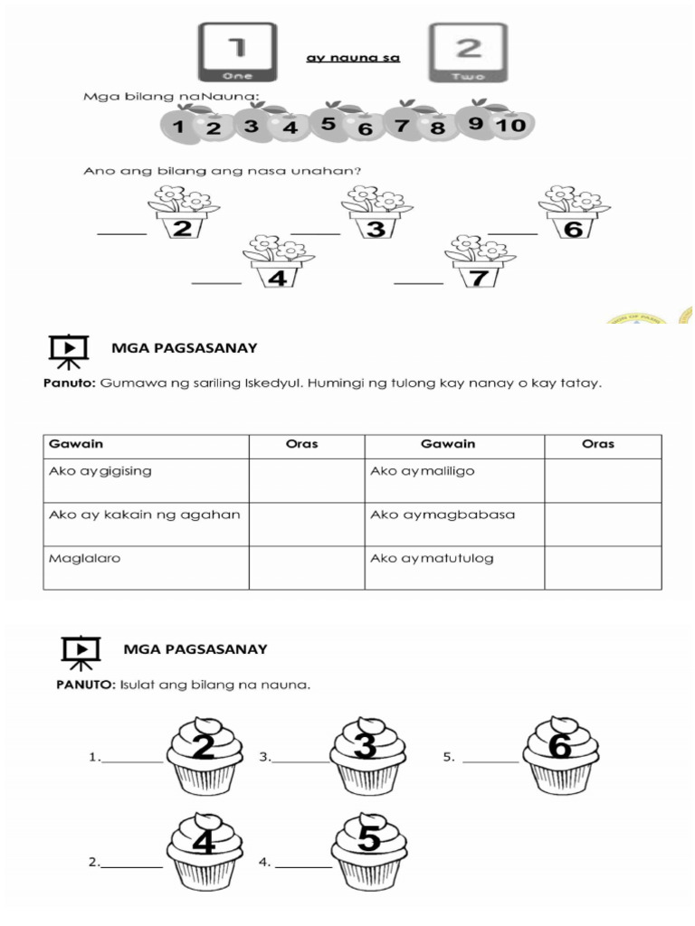 Kinder Activity Free Print | PDF