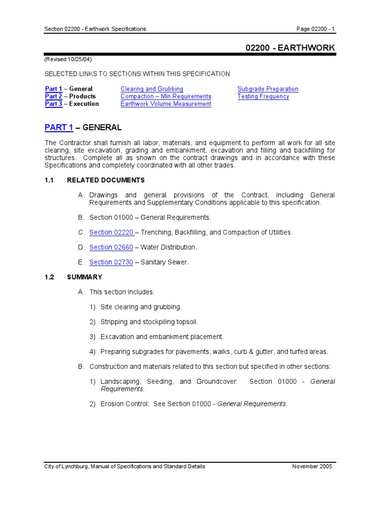 Earthwork Specifications | PDF | Specification (Technical Standard) | Civil Engineering