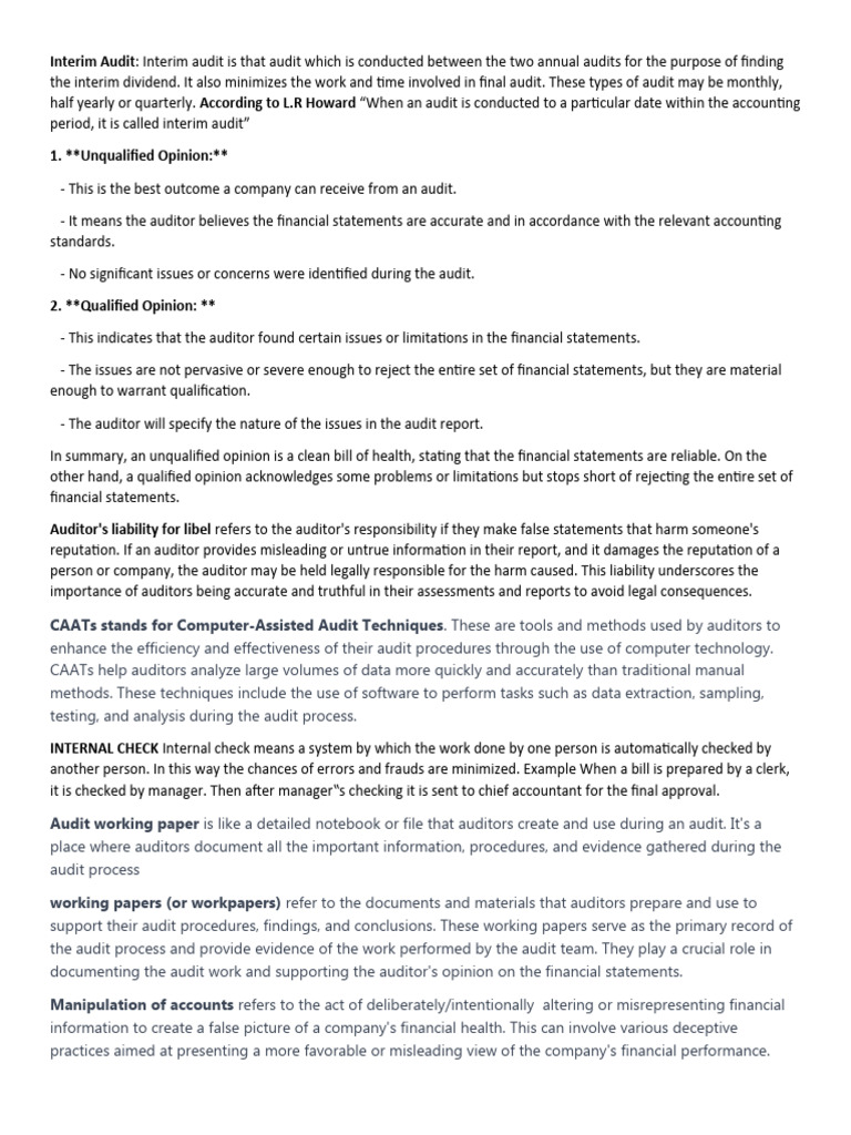 Interim Audit | PDF | Audit | Financial Audit