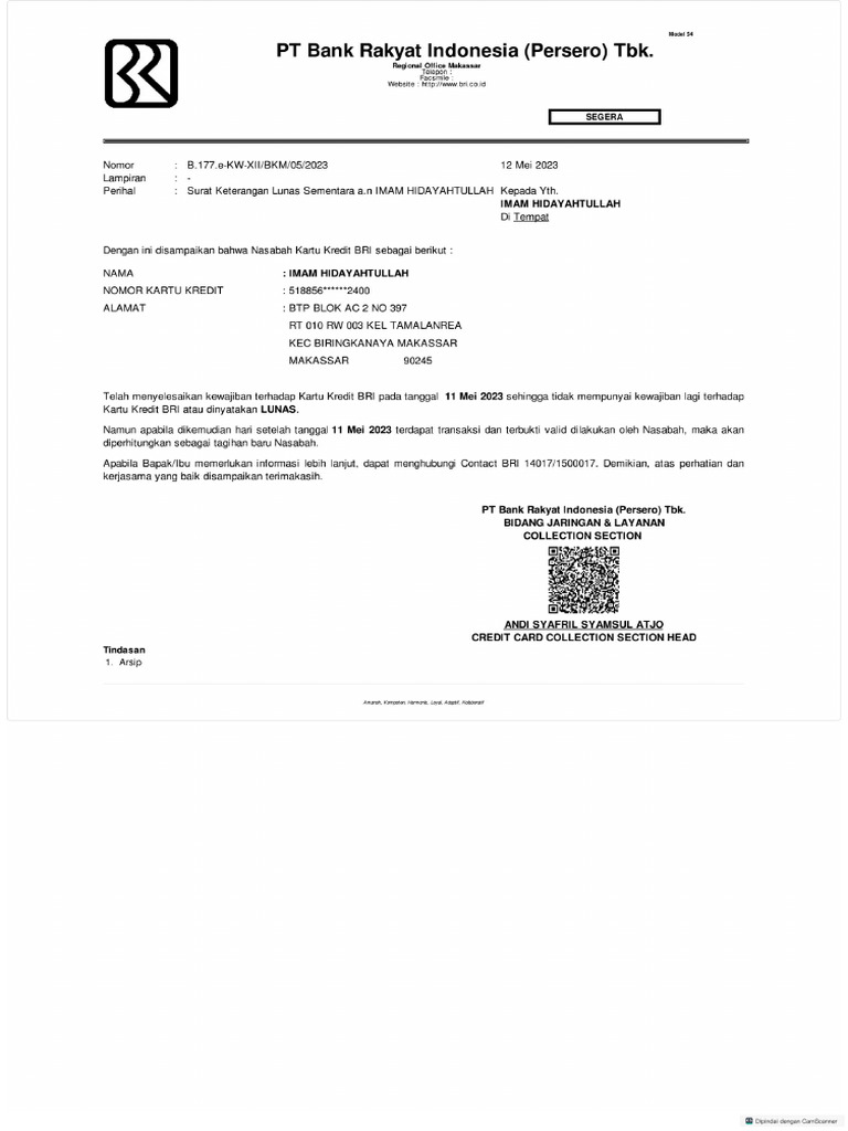 SKL S Imam Hidayahtullah | PDF