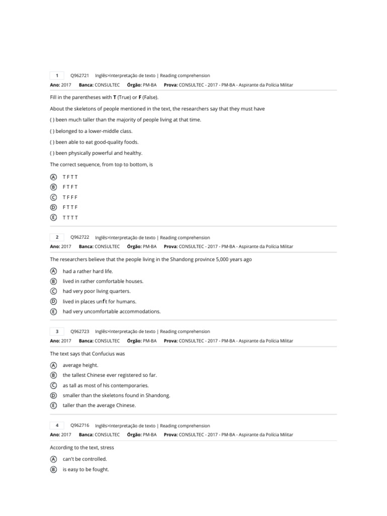 Cfo Pmba Inglês 2017 | PDF | Language Mechanics | Linguistic Typology