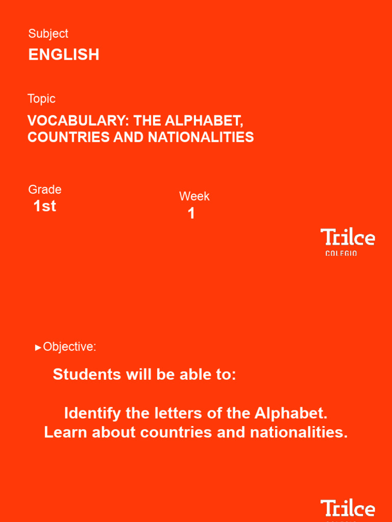 ING - 1º - The Alphabet, Countries&Nationalities, Collocations (Meet ...