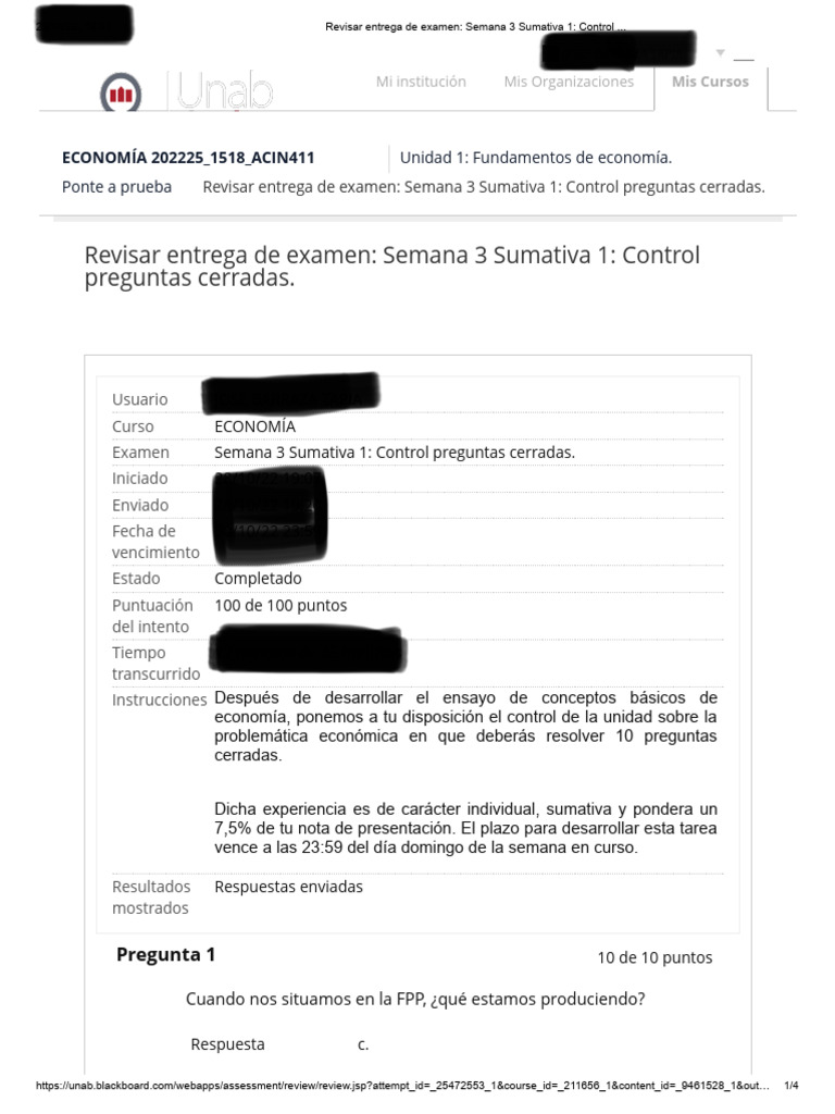 Revisar entrega de examen_ Semana 3 Sumativa 1_ Control .._ (1) | PDF | Oferta y demanda ...