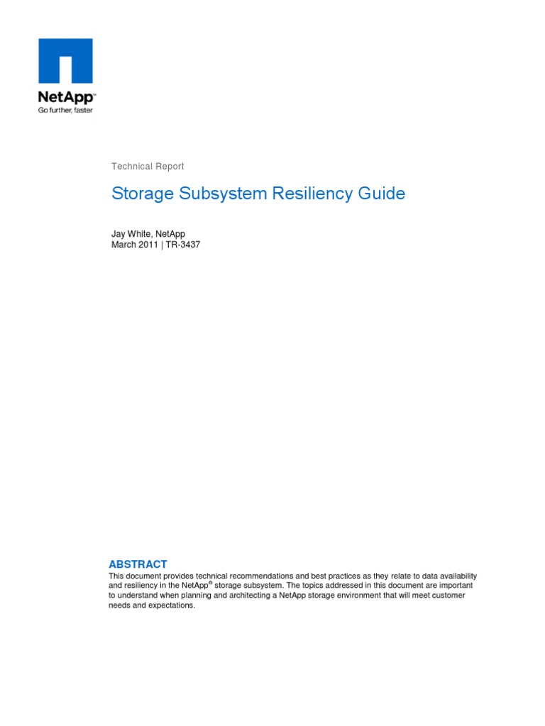 Storage Subsystem Resiliency Guide | PDF | Reliability Engineering | Solid State Drive