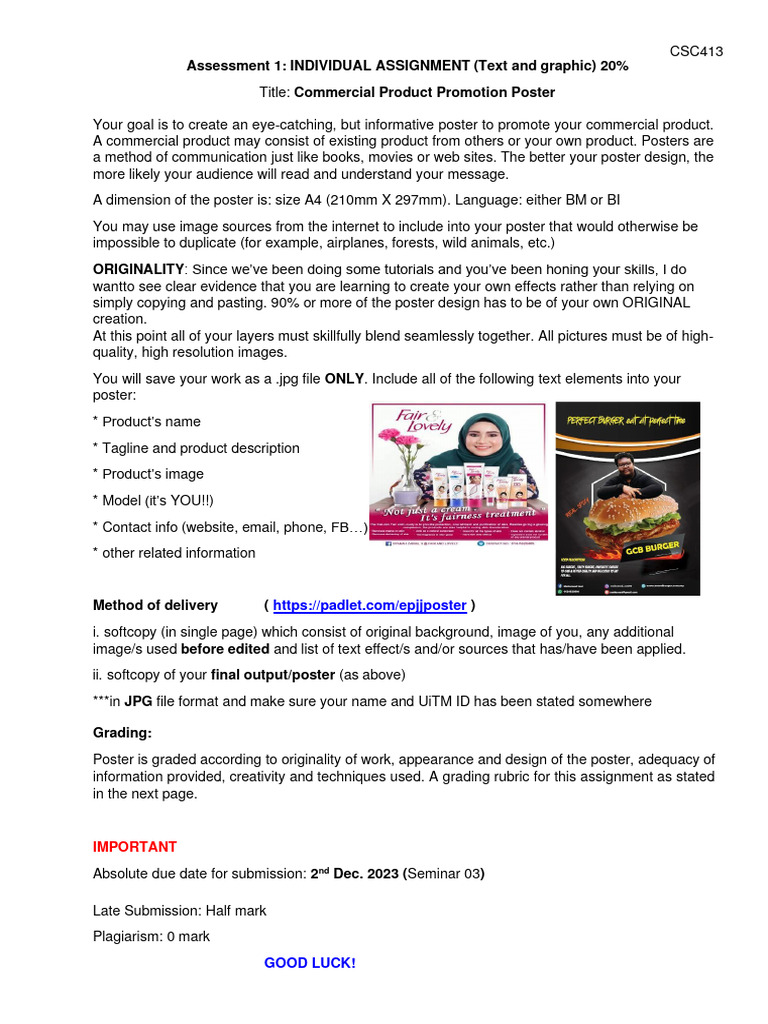 CSC413 - Individual - Assignment Poster - 2 Dec 2023 | PDF | Human Communication | Computing
