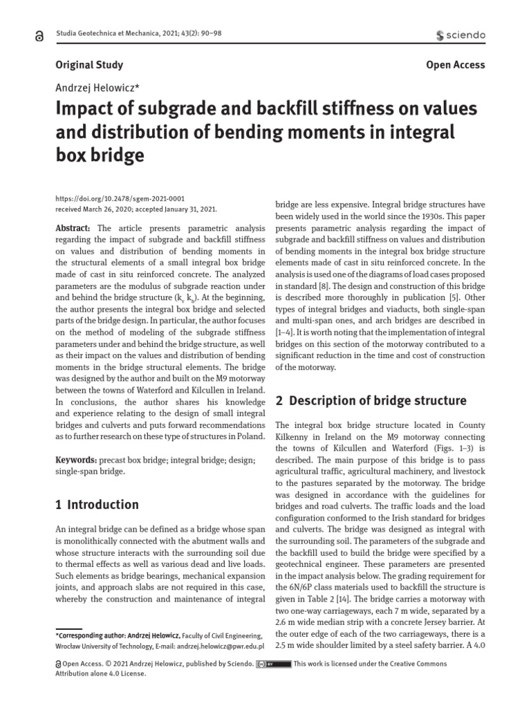 10.2478 - Sgem 2021 0001 | PDF | Young's Modulus | Bridge