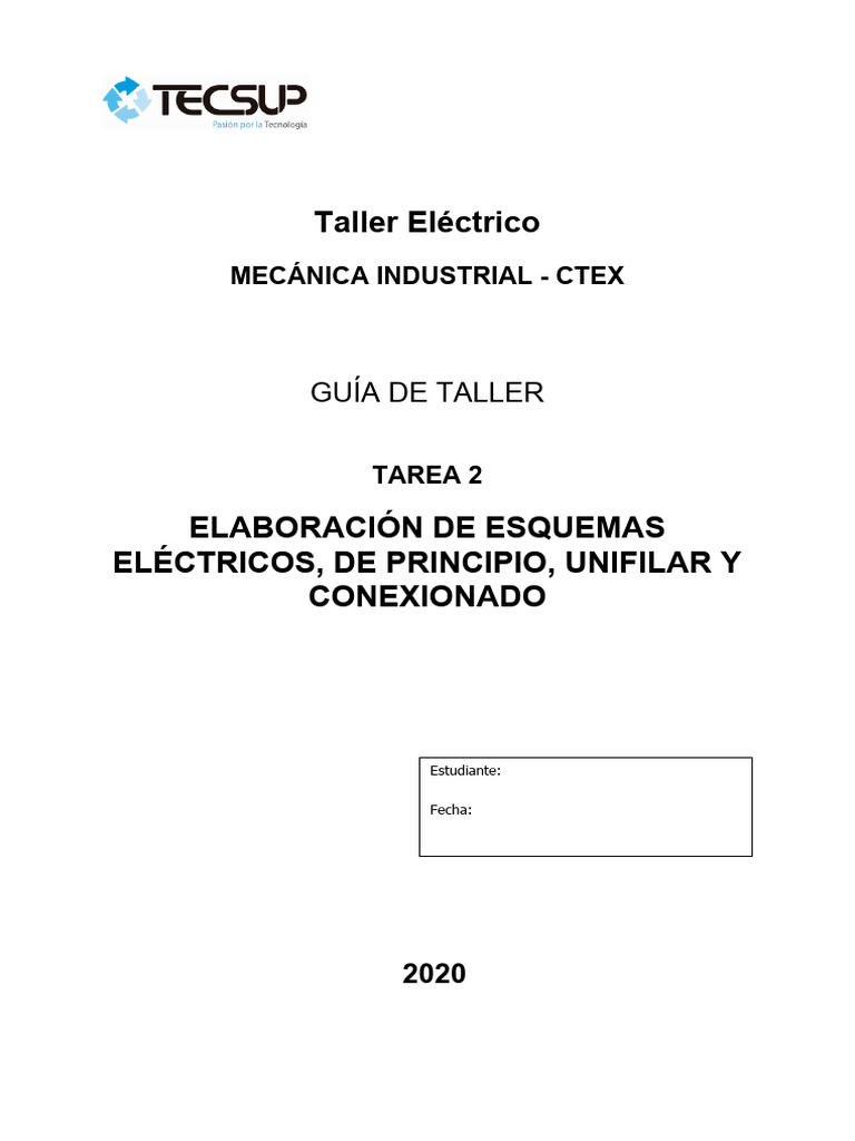 Tarea 2 - Elaboración de Esquemas Eléctricos, Principio, Unifilar y Conexionado | PDF