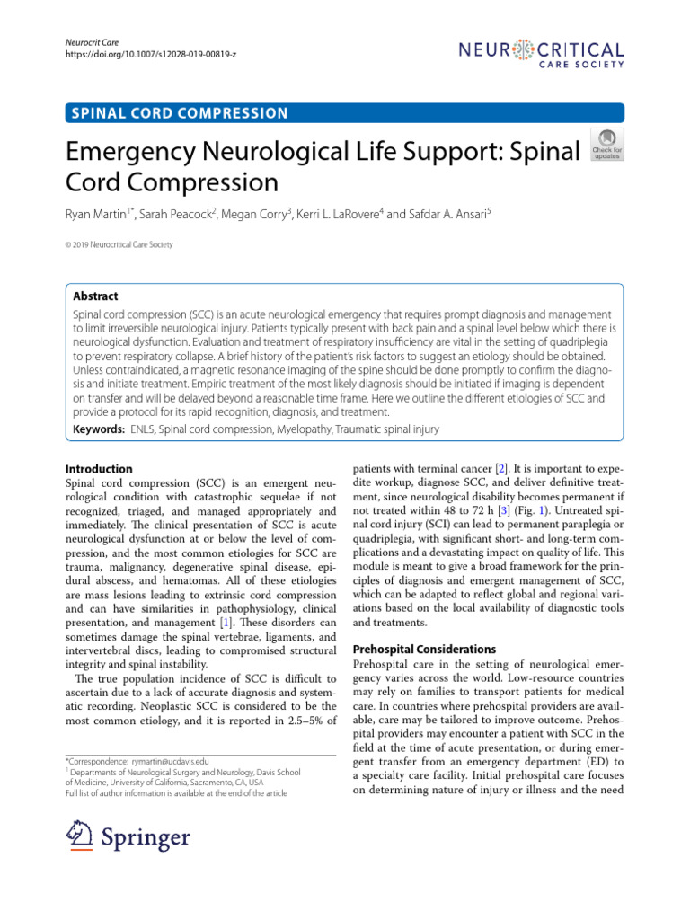 Sem5 - Spinal Cord Compression | PDF | Back Pain | Spinal Cord Injury