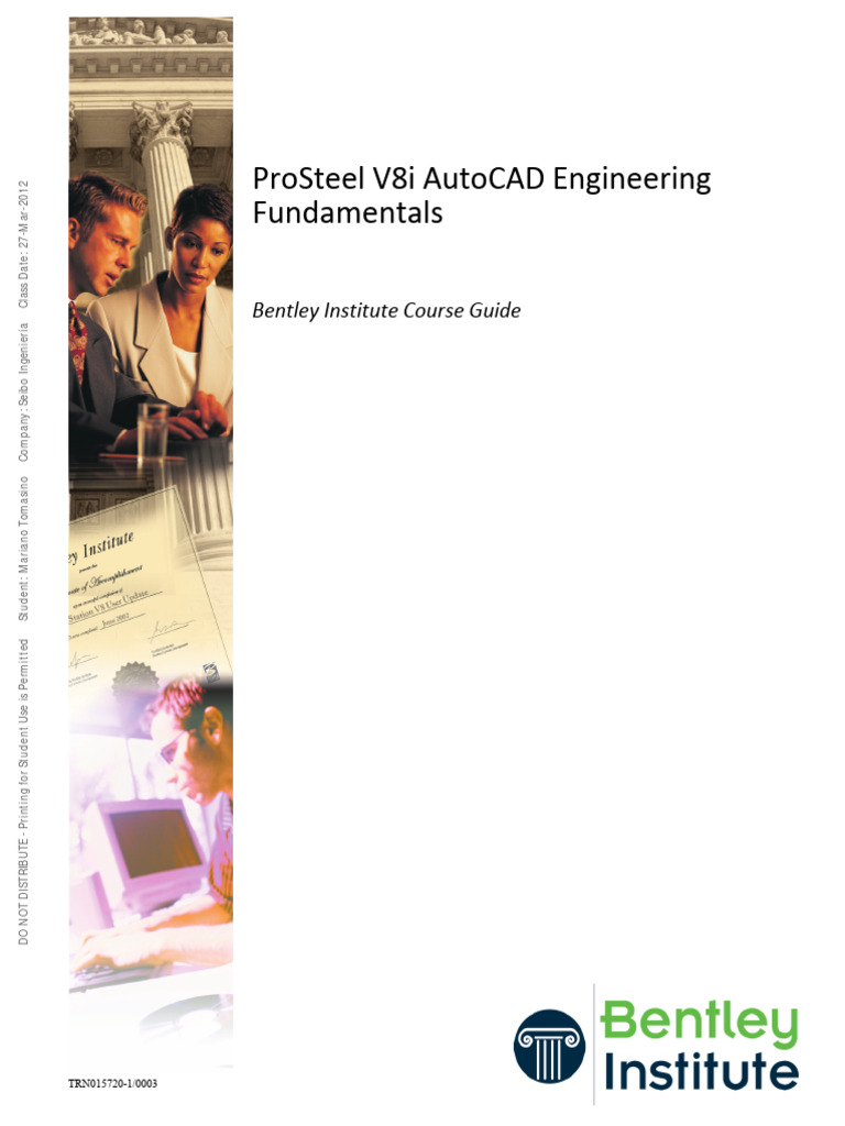 ProSteel V8i AutoCAD Engineering Fundamentals TRN015720-1-0003_Mariano_Tomasino_823336 | PDF ...