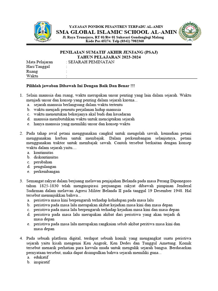 Sejarah Peminatan | PDF