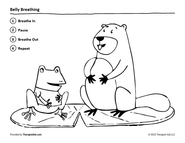 Belly Breathing Coloring Sheet | PDF