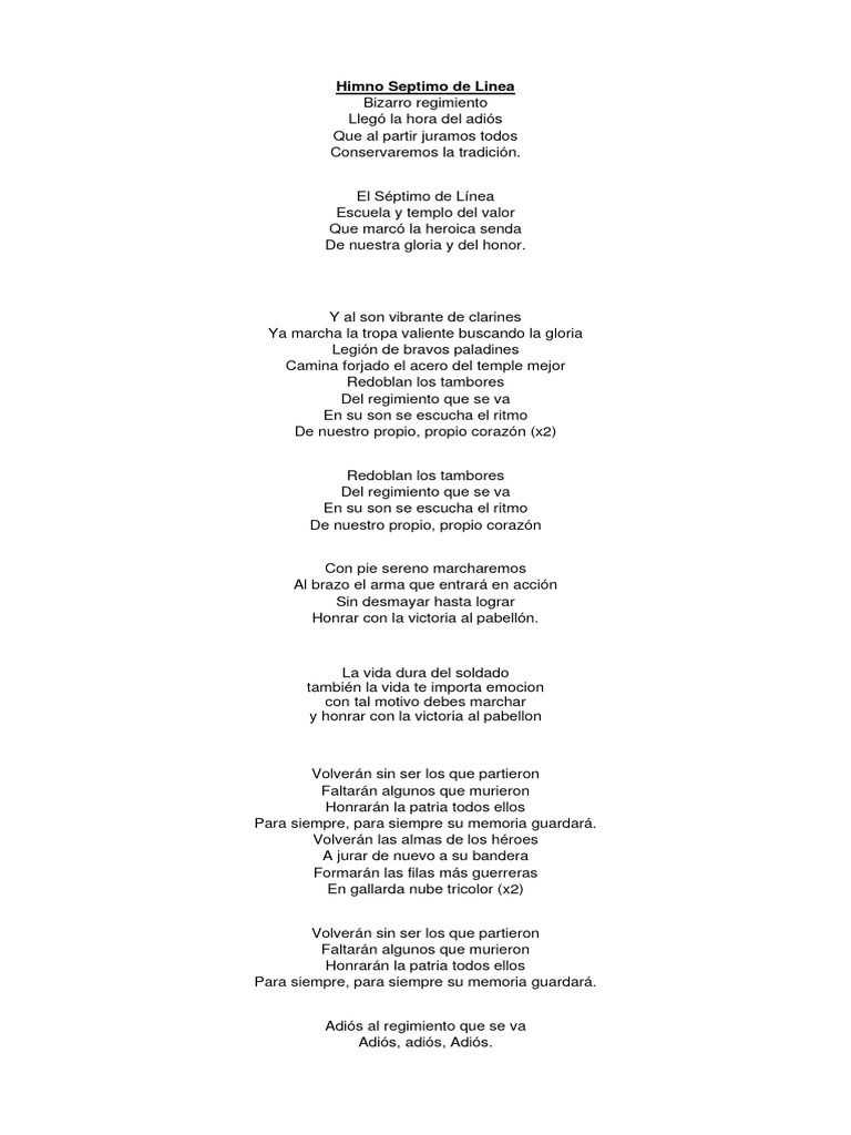Himno Septimo de Linea | PDF | Derecho