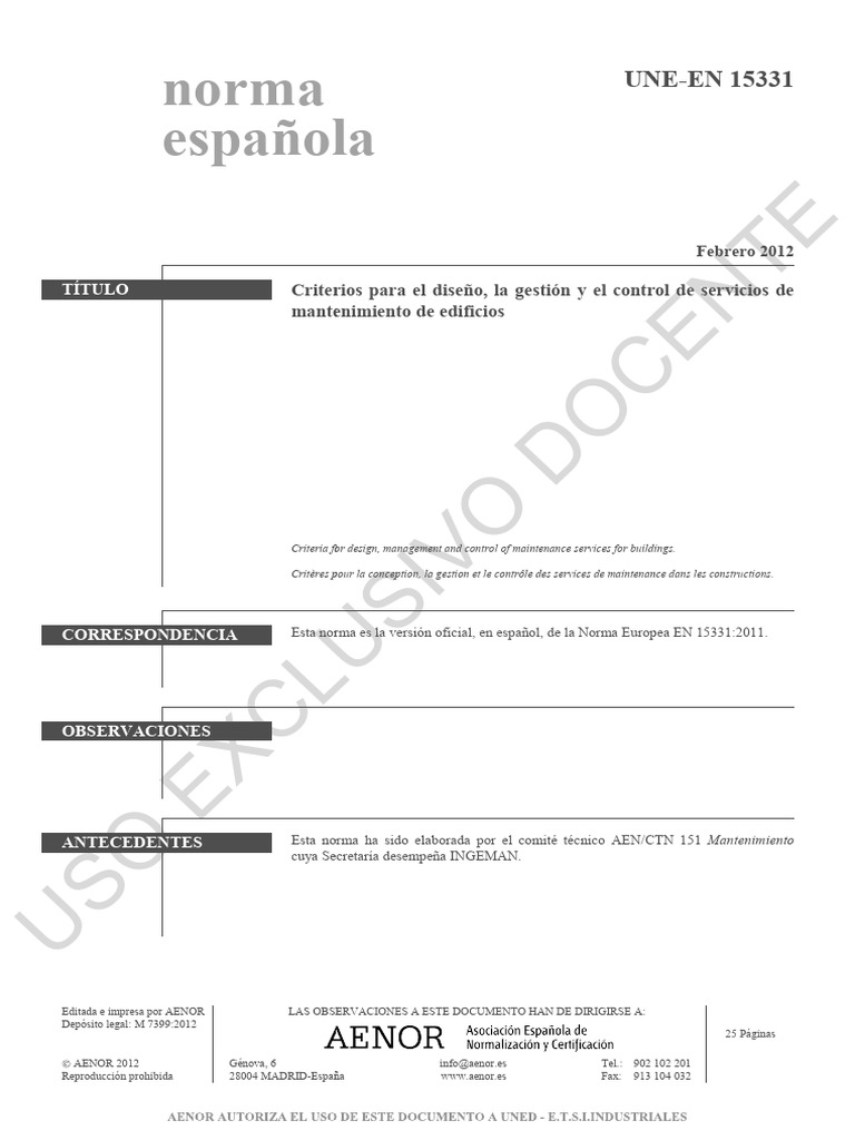 Criterios de Mantenimiento de Edificios | PDF | Ingeniería de confiabilidad | Evaluación