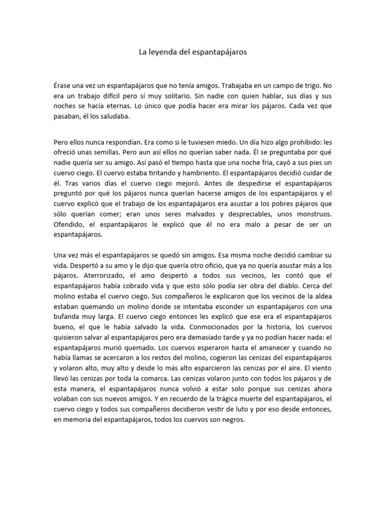 La Leyenda Del Espantapájaros | PDF | Poesía