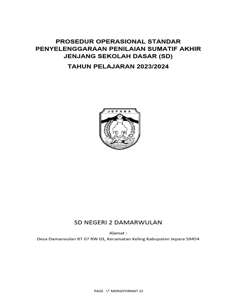 Pos Saj Jenjang SD 2024 | PDF