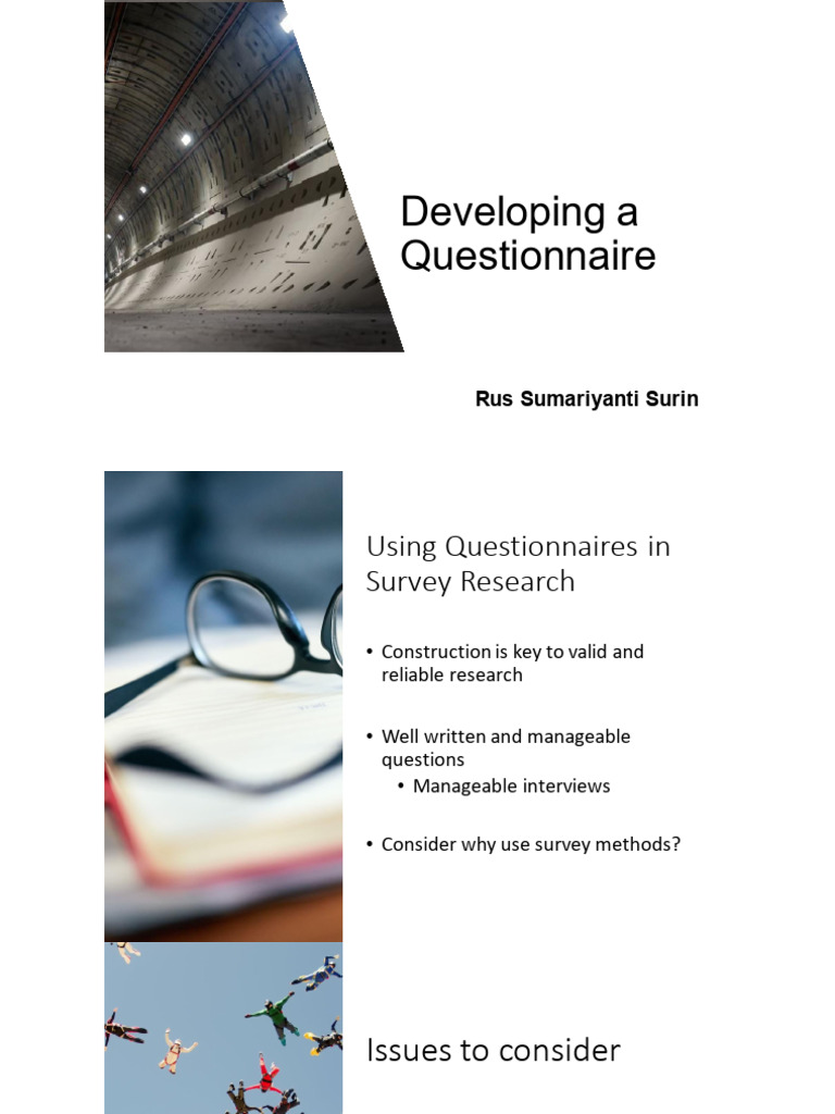 Developing A Questionnaire | PDF | Survey Methodology | Questionnaire
