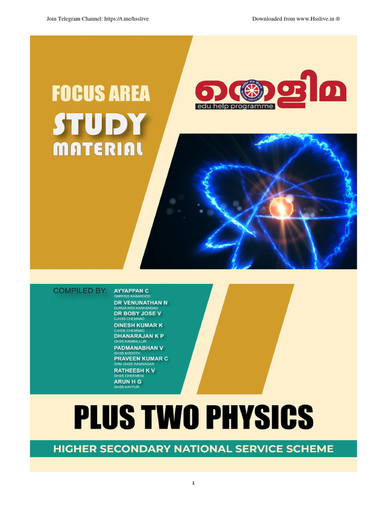 Hsslive-+2 Physics FOCUS AREA Notes by NSS | PDF | Capacitance ...