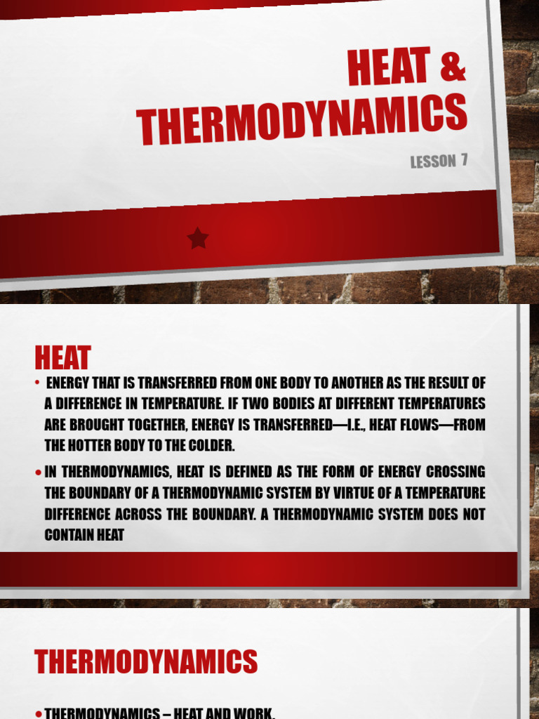 Lesson 8 Heat Thermodynamics | PDF | Heat | Gases