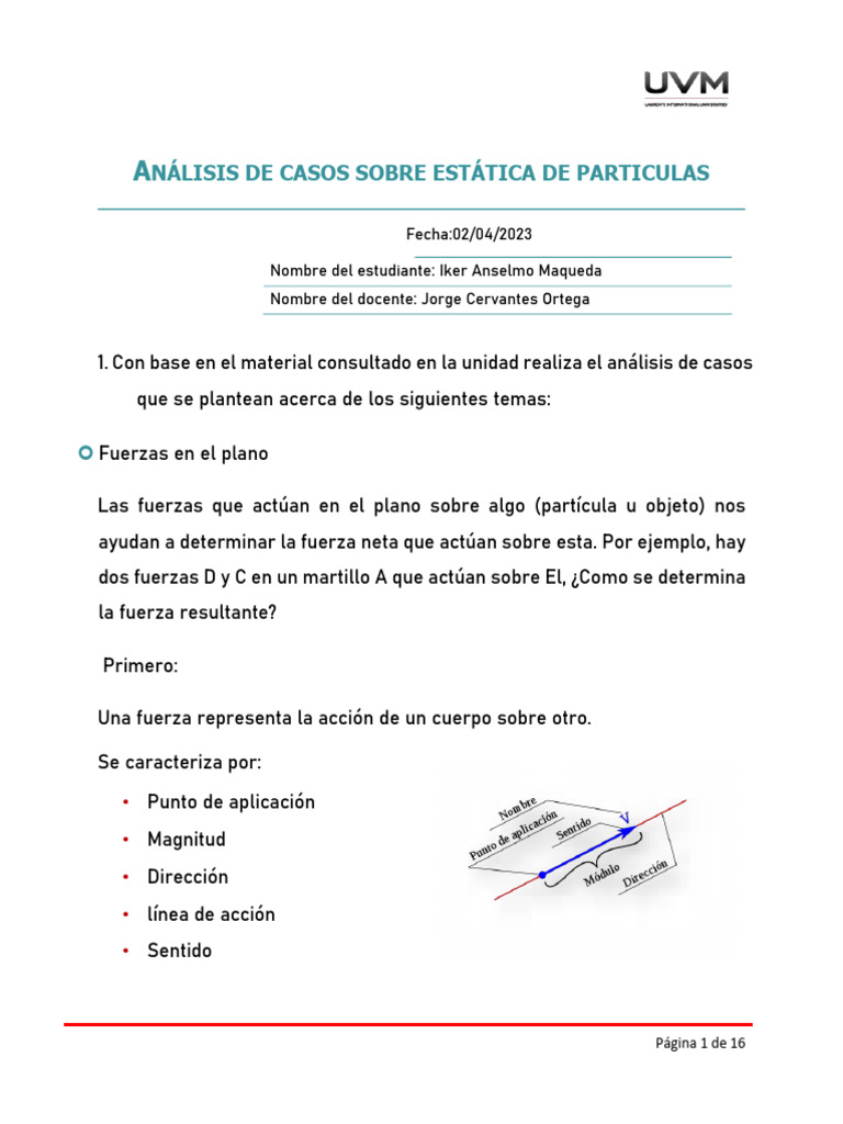 A2 - Estatica y Dinamica | PDF | Fuerza | Vector Euclidiano