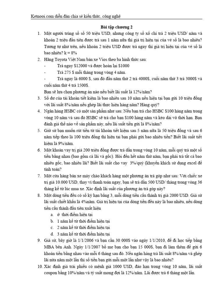 17 Bai Tap Chuong 2 | PDF