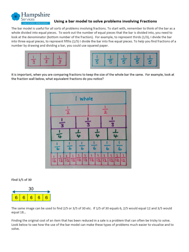Revision 4 - Bar Model For Fractions | PDF | Home & Garden