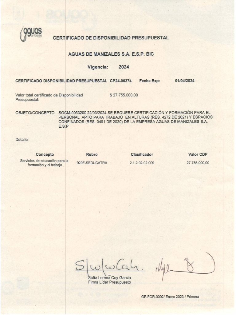 CP24-00374 Firmado | PDF