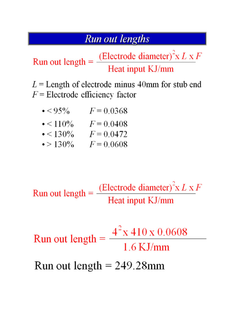 Run Out Length Efficiency Factors | PDF