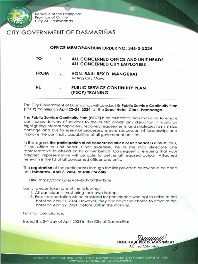 346 - Public Service Continuity Plan Training | PDF | Economies | Business