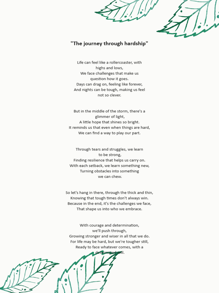 The Journey Through Hardship | PDF