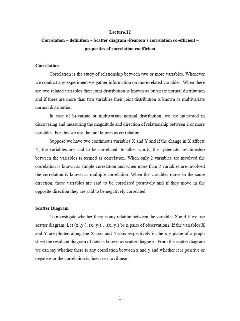 Lec12 Correlation | PDF | Statistical Theory | Statistical Analysis