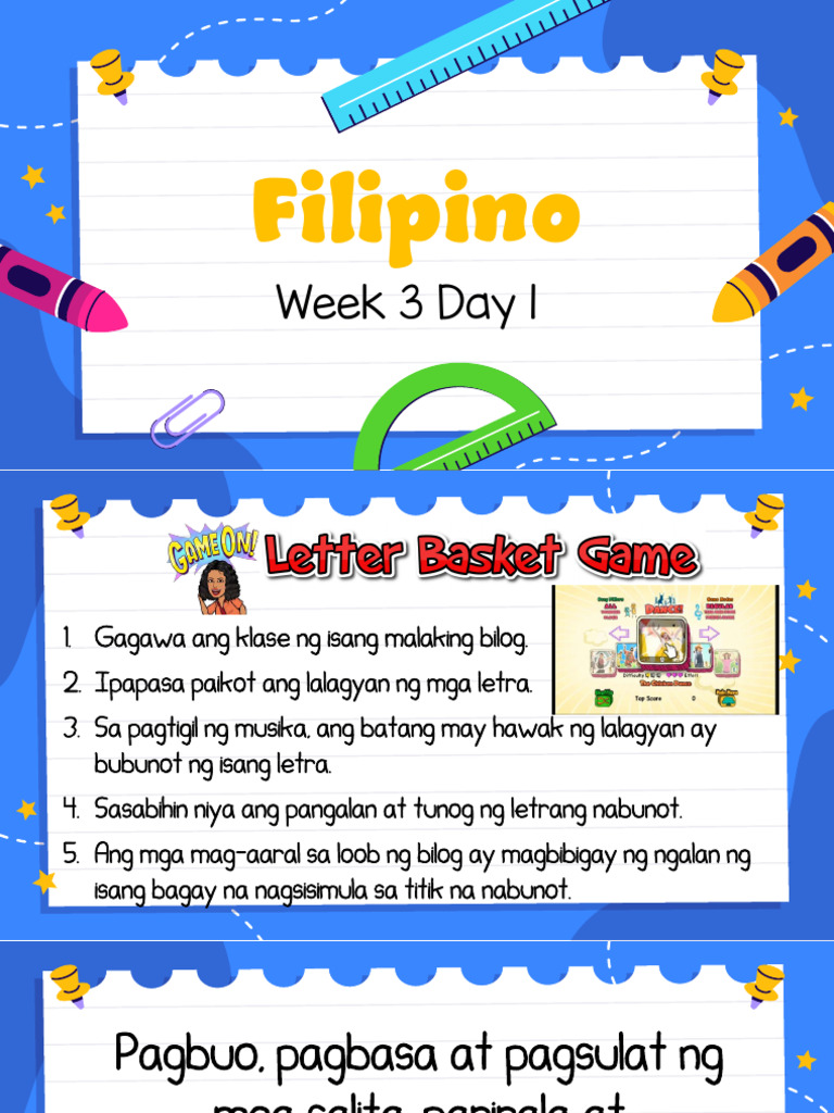 NLC Filipino Enhancement Week 3 Day 1 | PDF