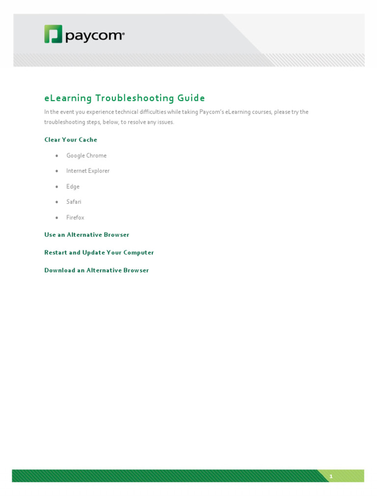 Elearning Troubleshooting Guide Linked Pdf Safari Web Browser Application Software