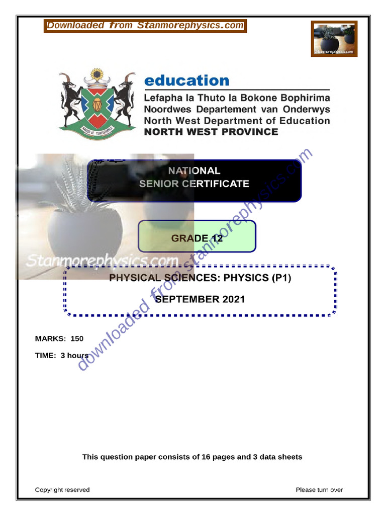 NWP Physical Science Trial 2021 P1 and Memo | PDF