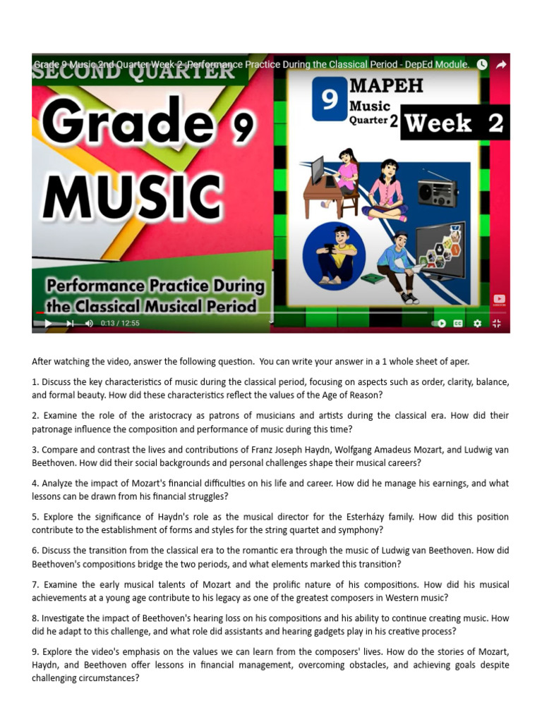 Mapeh 9 Music Activity | PDF