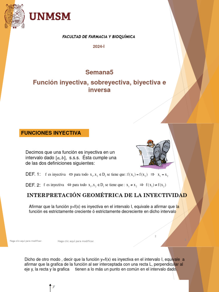 Semana5 - FuncionesInyectiva, SobreInversa | PDF | Función (Matemáticas) | Conceptos matemáticos