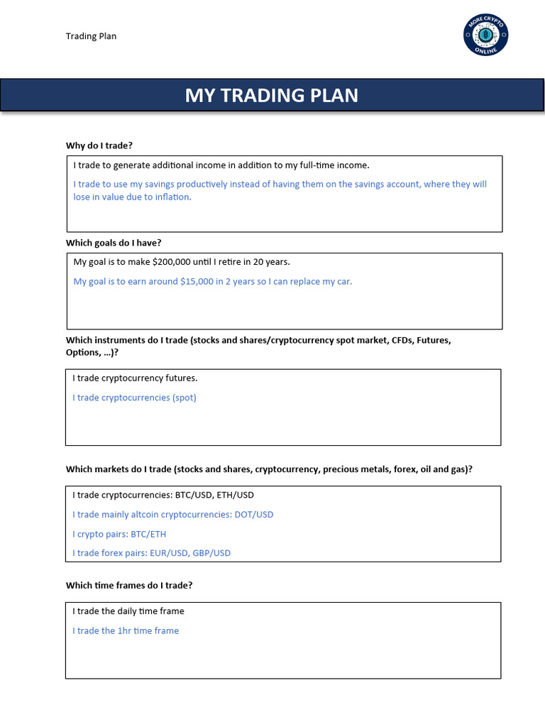 MCO Trading Plan Example | PDF | Futures Contract | Cryptocurrency