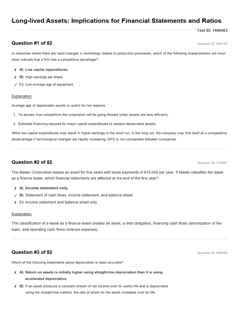 02 Long-Lived Assets - Implications For Financial Statements and Ratios ...