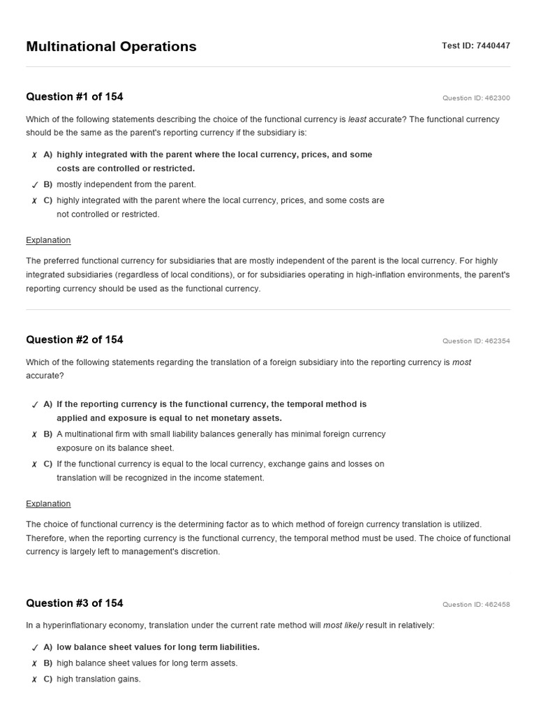 05 Multinational Operations | PDF | Depreciation | Balance Sheet